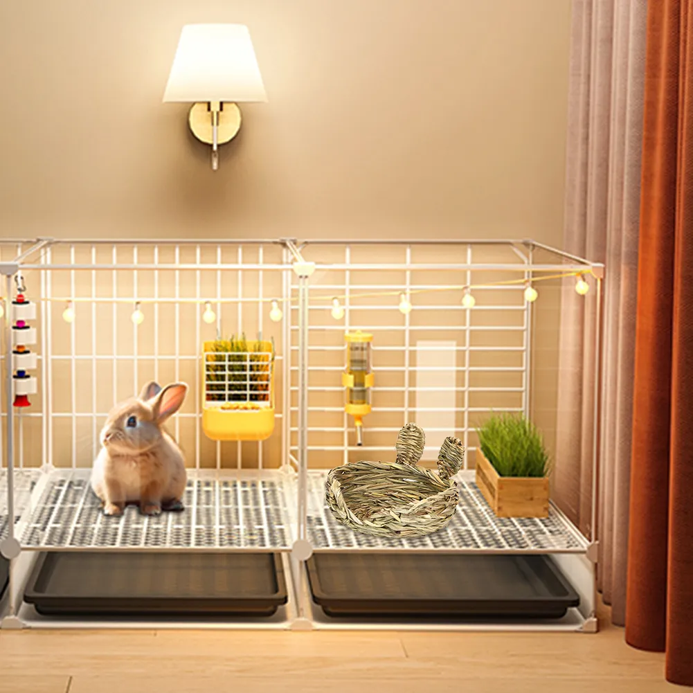 Rabbit Grass Mat Bed, Natural Straw Woven Grass Mats Bedding, Timothy ...