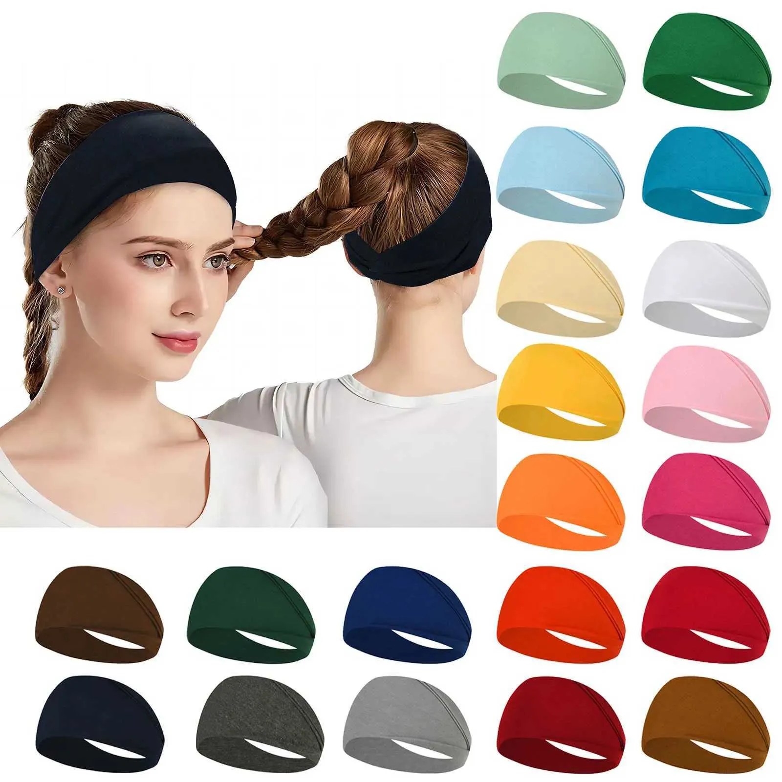 Non-Slip Workout Headbands for Men & Women - Elastic Hair Bands for ...