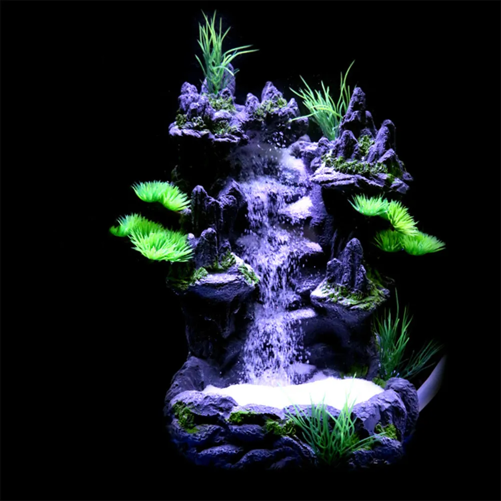 Striking Resin Aquarium Waterfall Rockery Ornament for Fish Tank Decor ...