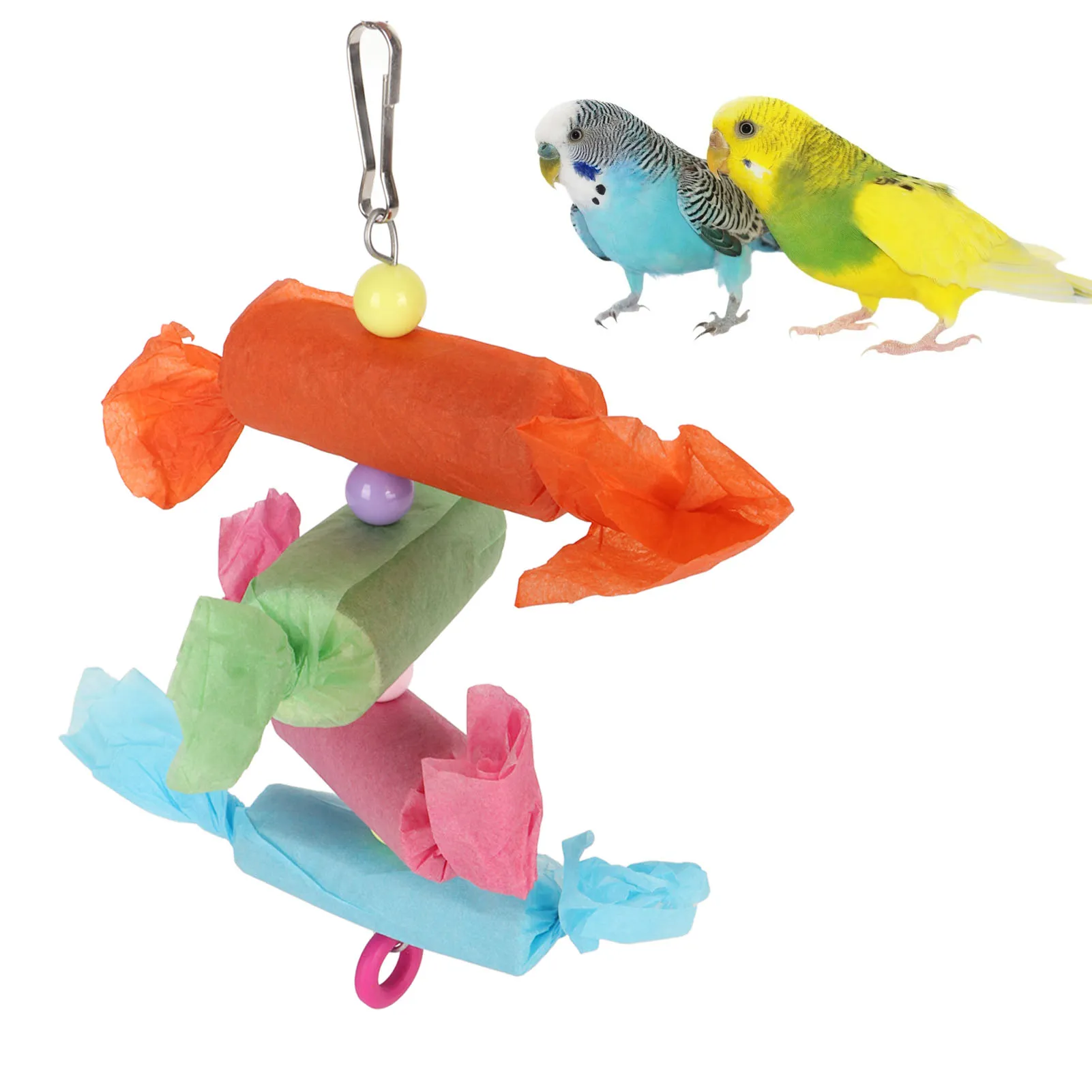 Colorful Candy-Shaped Bird String Chewing Toy for Parrot Beak Grinding ...