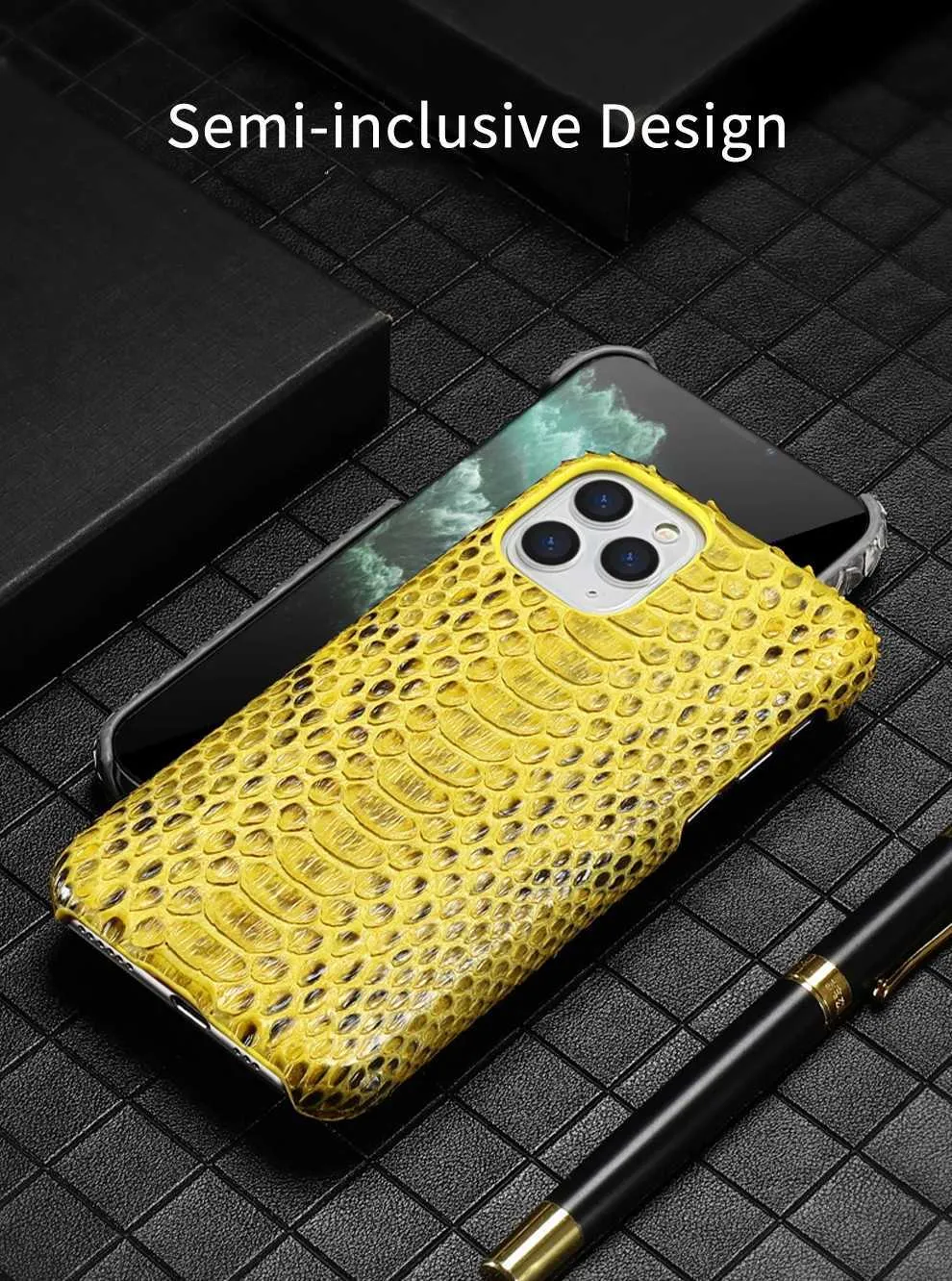 Luxury Python Leather Phone Case for iPhone 14/13/12 Pro Max - Snake ...