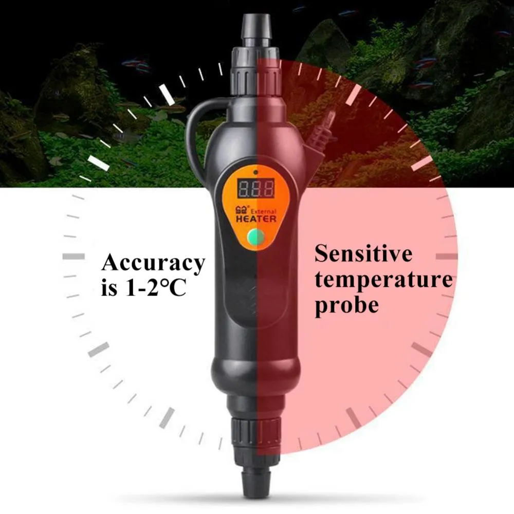 Adjustable 300/500W Aquarium Heater: External, Precise Temp Control ...
