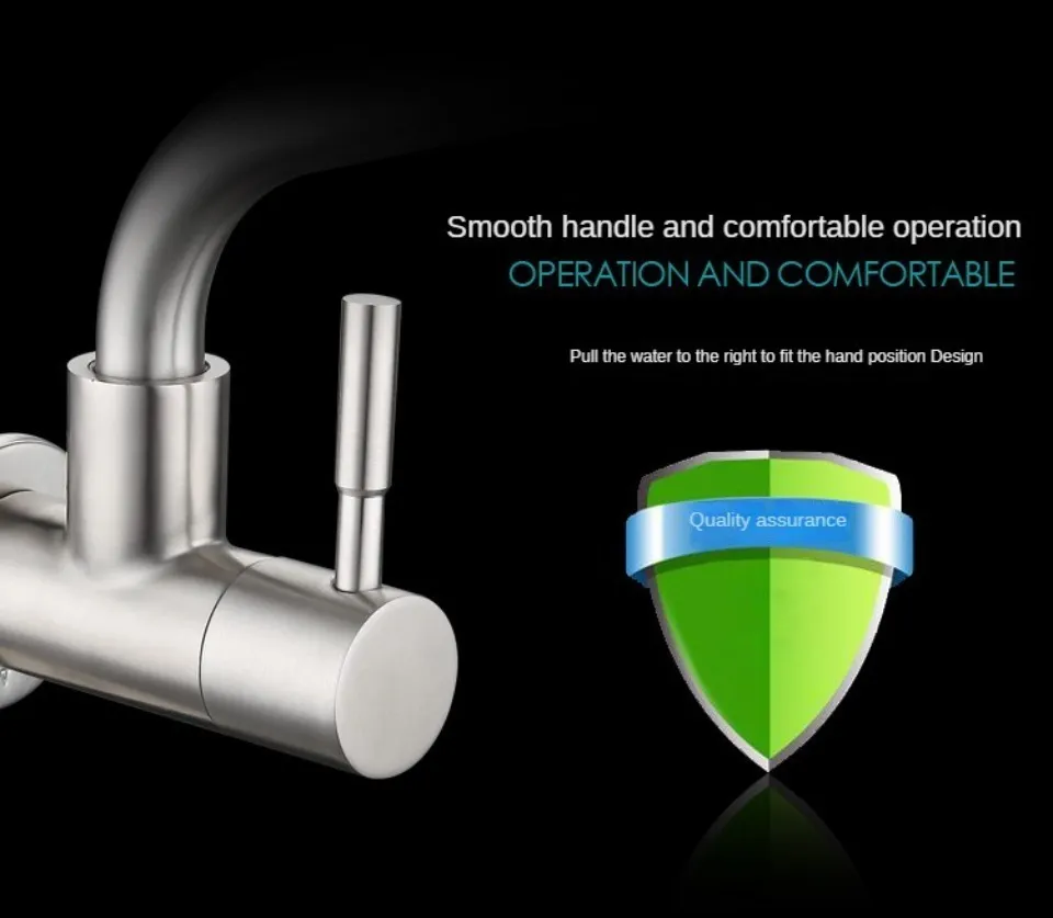 Lead-Free Dura Steel Wall Mount Kitchen Faucet - Commercial, Wok Range ...