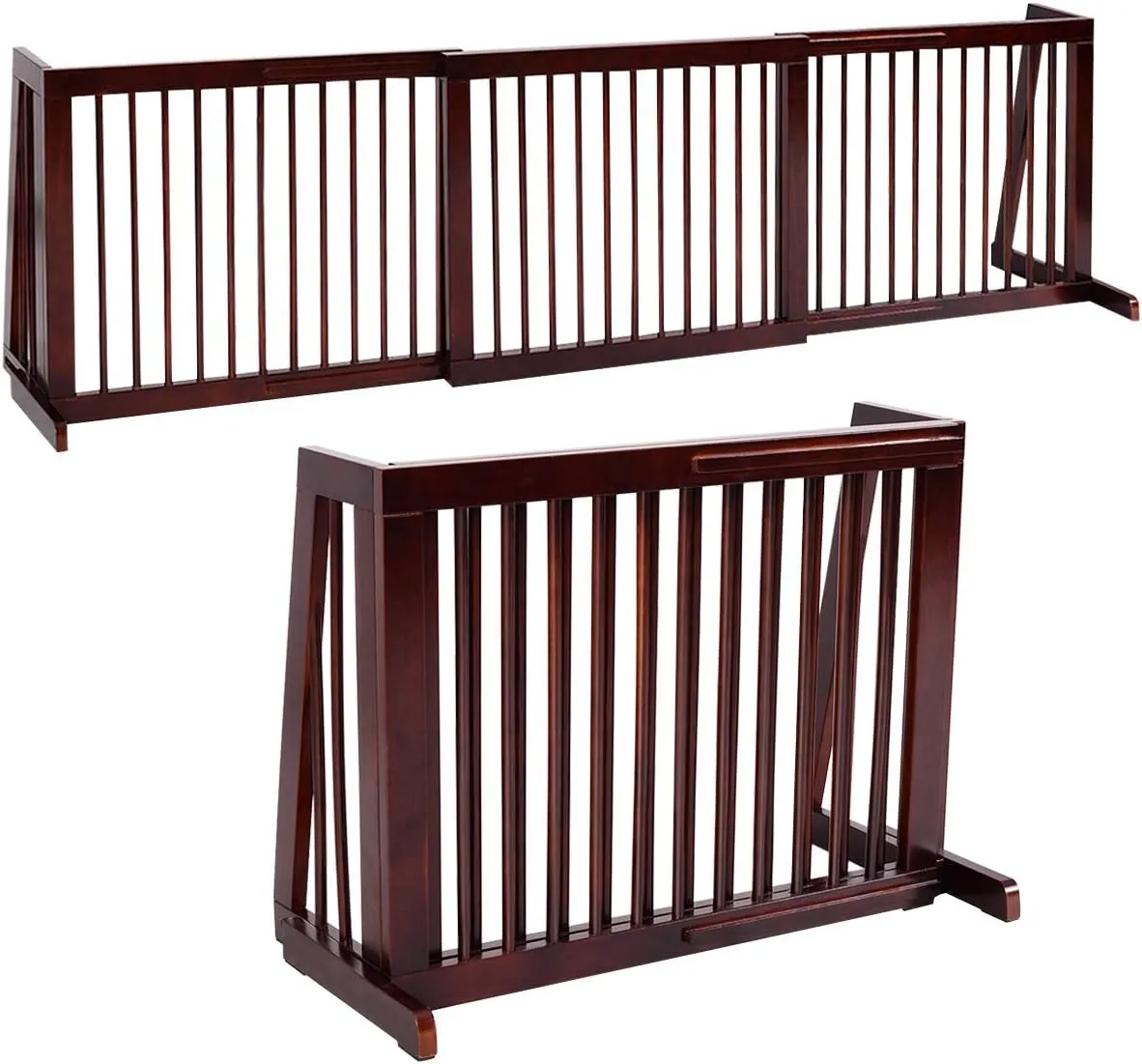 DHgate.com:Adjustable Wooden Dog Gate for Indoor & Stairs - 28"-80 ...
