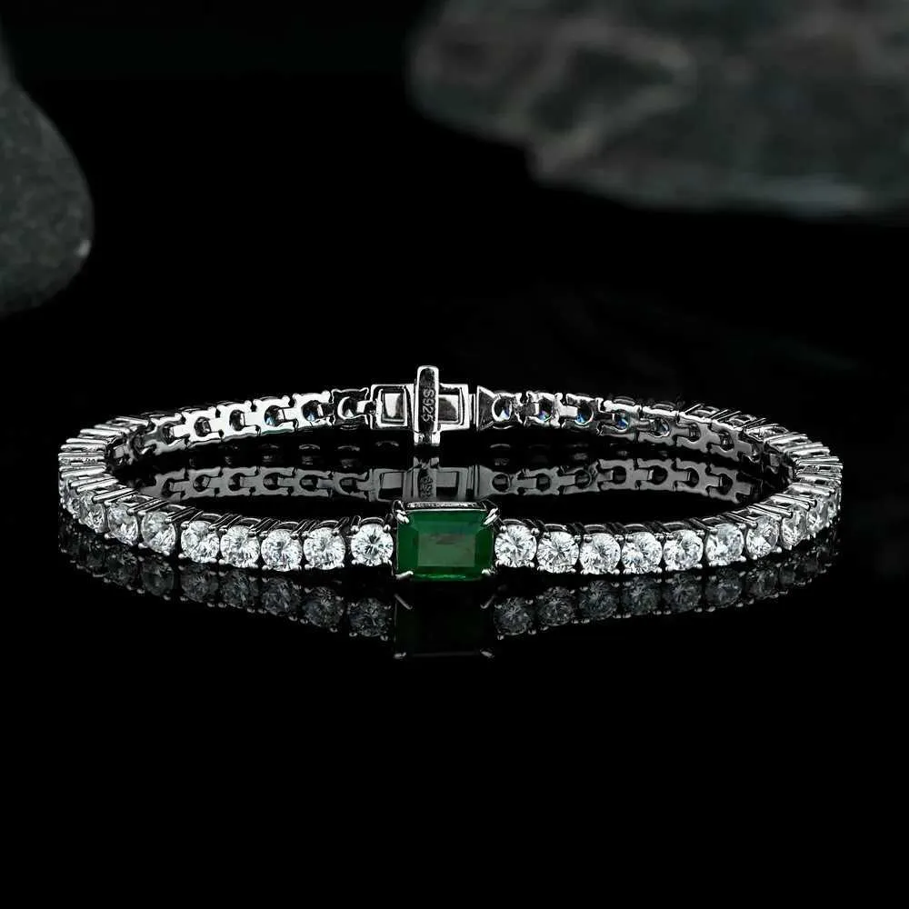 Jade Tennis Chain Bracelet for Women - 925 Sterling Silver, High Carbon ...