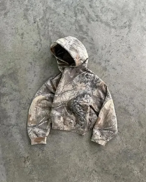 High Street Hip Hop Oversized Camo Hoodies Y2K Retro... From Zara04 ...
