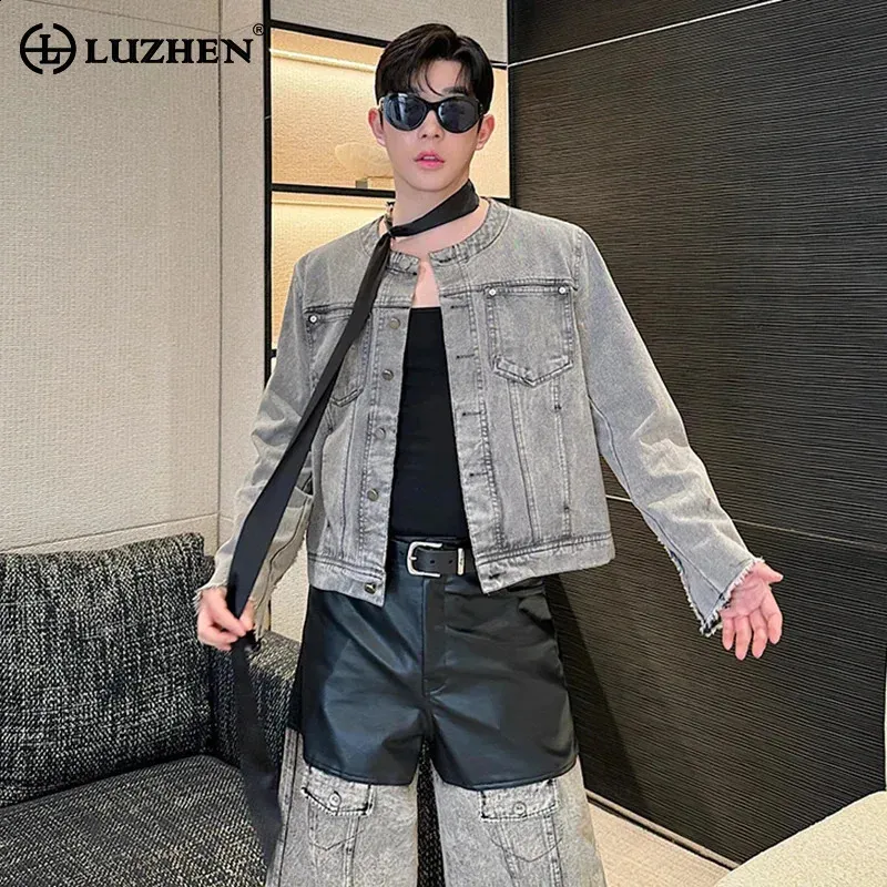 Short Sleeve Rivet Jacket For Men, Retro Streetwear Style, Versatile ...