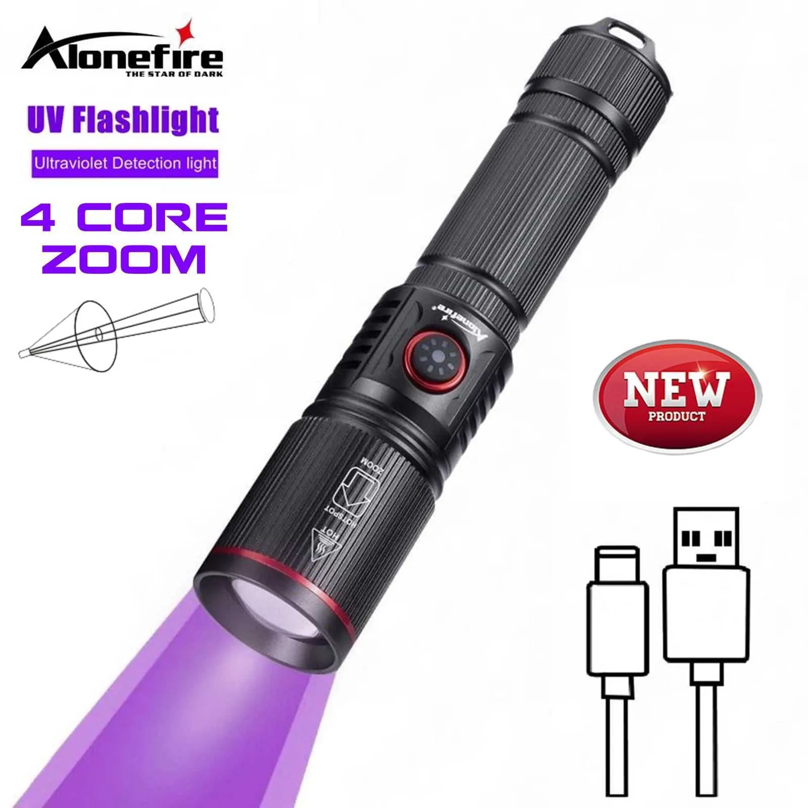 20W UV LED Flashlight - 365/395nm - Detect Pet Urine, Money, Scorpions ...