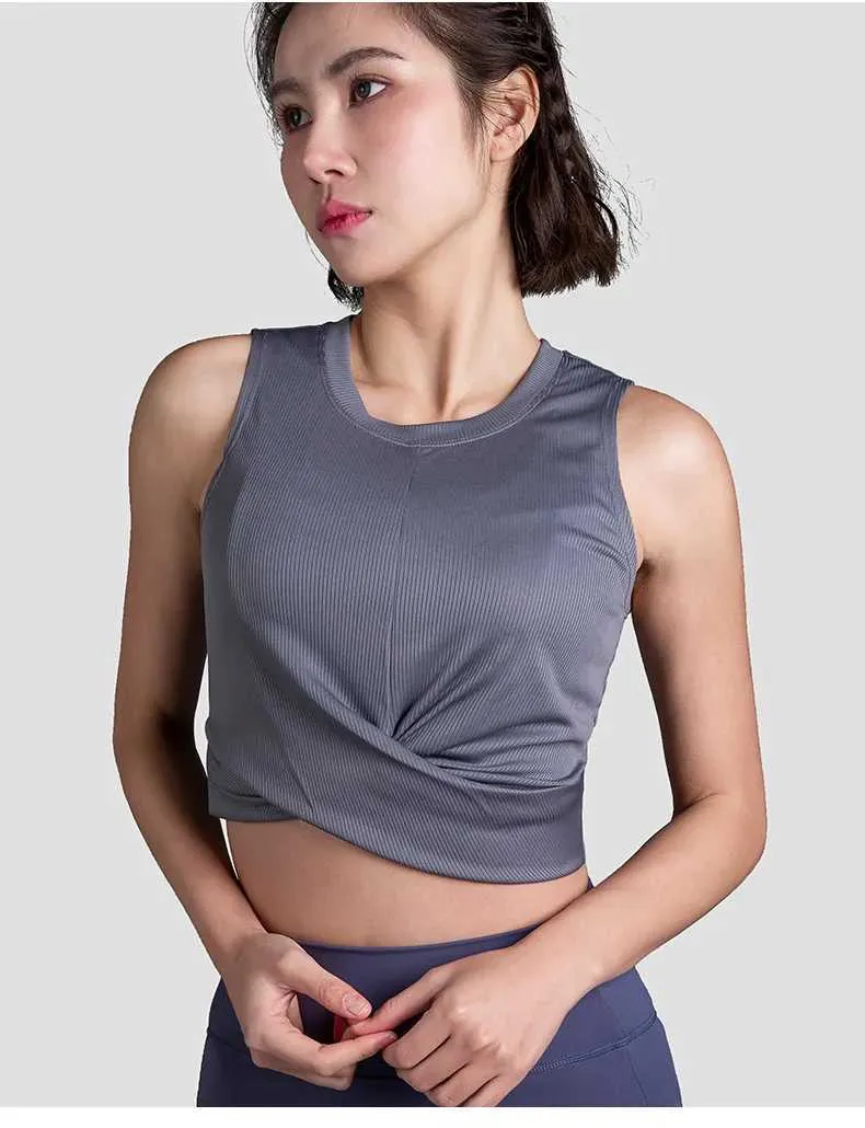 Women's Quick Dry Sleeveless Yoga Shirt - Polyester, Solid Color, Gym ...