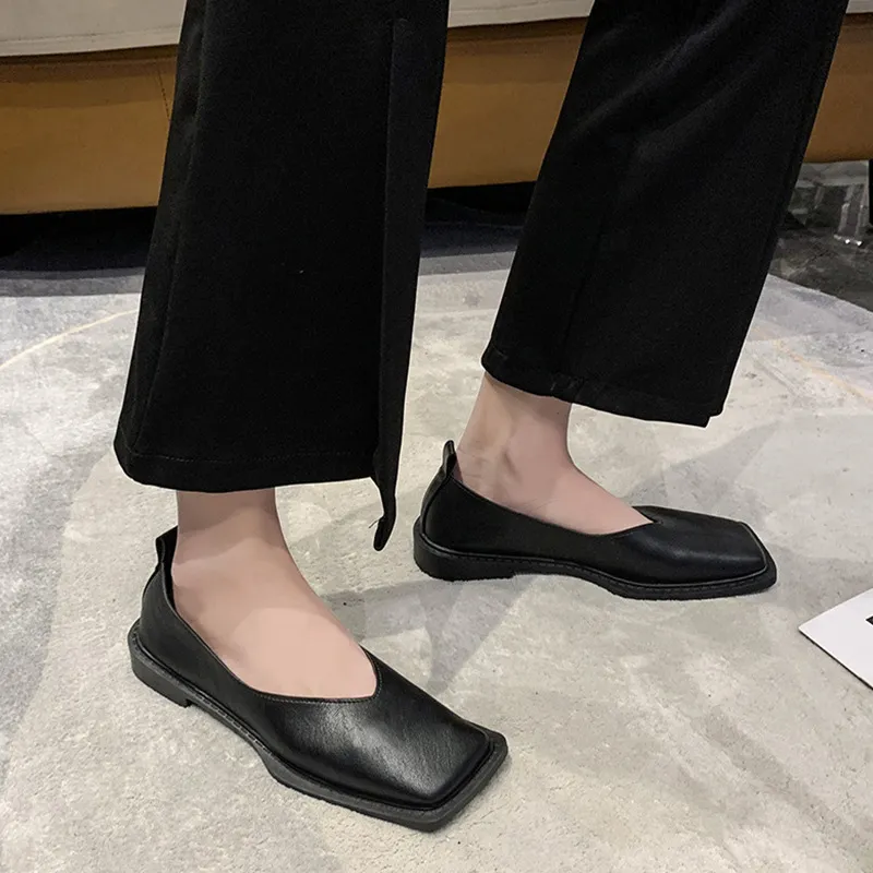 DHgate.com:Spring Leather Loafers: Square Toe Slip-Ons - Casual & Chic ...