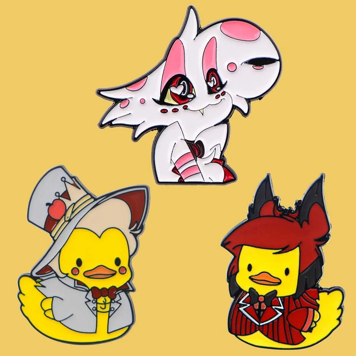 Funny Duck Enamel Pins: Cartoon Angel Brooches For Backpacks, Bags ...