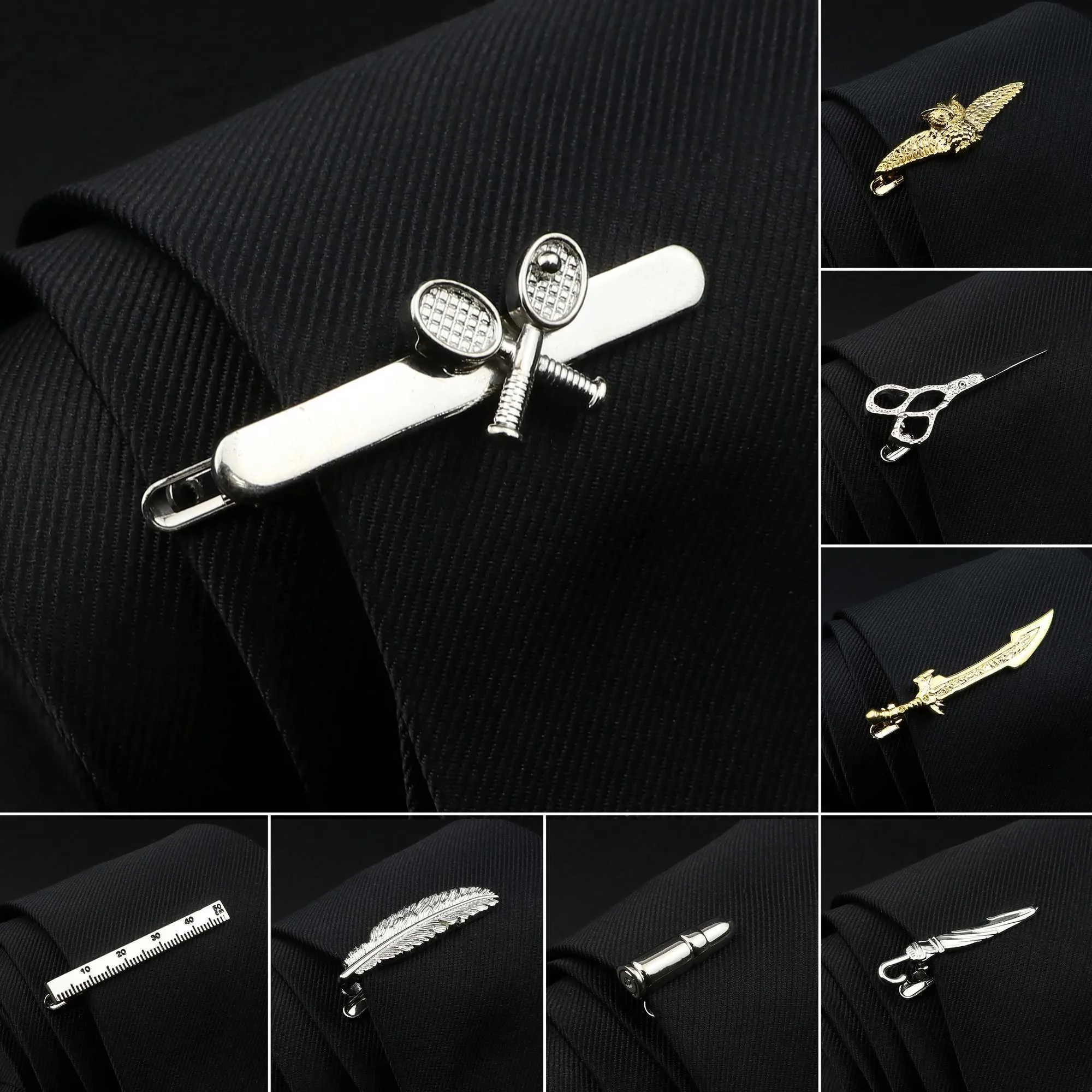 DHgate.com:Men's Silver Tie Clips - 27 Designs, Alloy Metal, Scissors ...