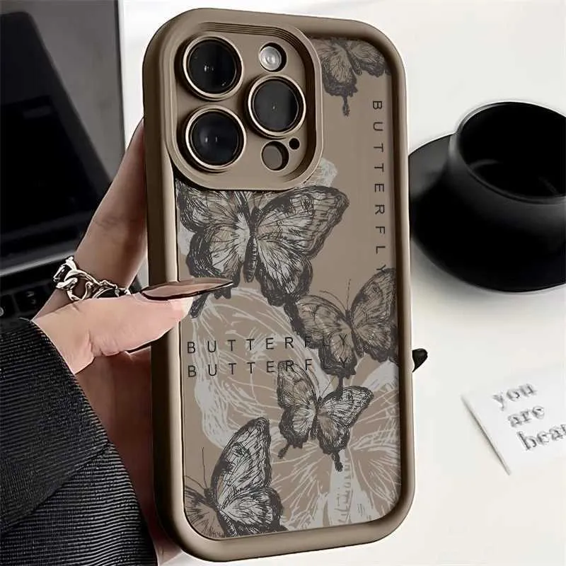 Retro Butterfly Silicone Phone Case - Shockproof Protective Cover for ...