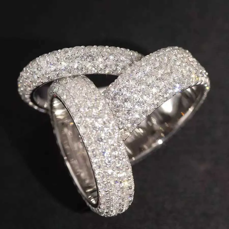 Men's Hip Hop Iced Out Ring - VVS Moissanite, 925 Sterling Silver, Gold ...