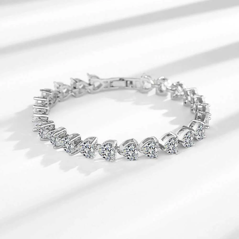 24k Gold Bracelet Womens, Heart Shaped Charm Bracelet Lightweight ...