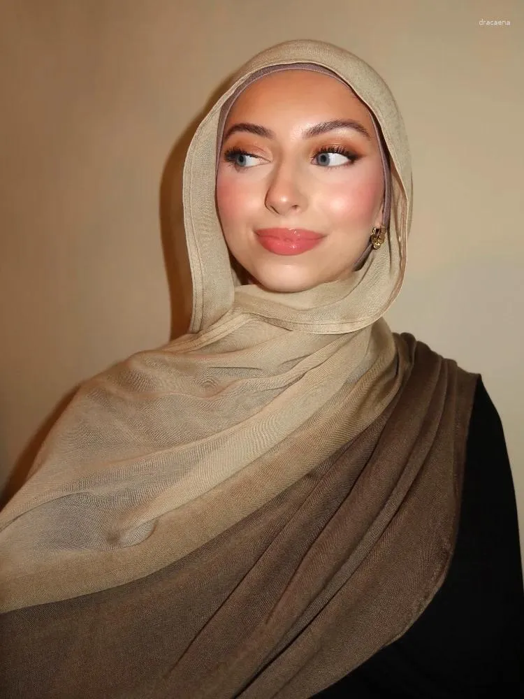 Scarves Premium Gradient Cotton Hijab Rayon Modal Scarf For Women, Big ...