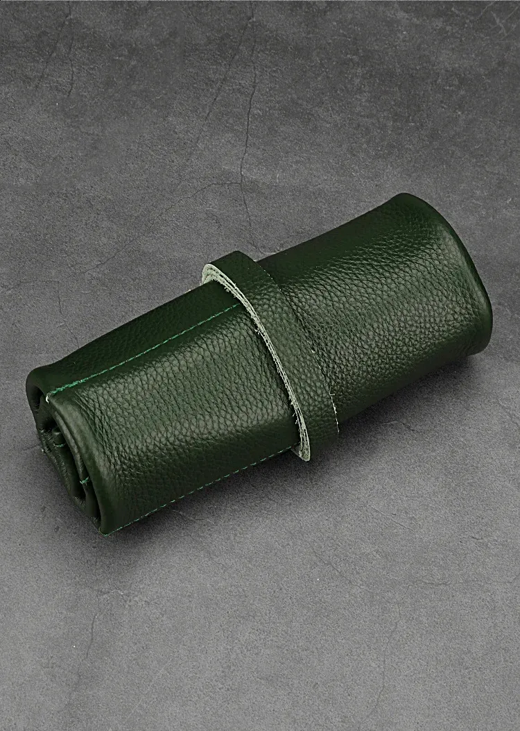 Selling 6-Slot Black Leather Watch Storage Bag Rolling Watch Bag ...