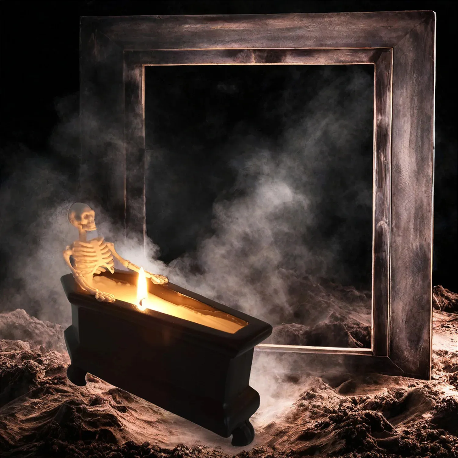 Ceramic Skeleton Candle Bubble Bath for Haunted House Halloween Decor ...