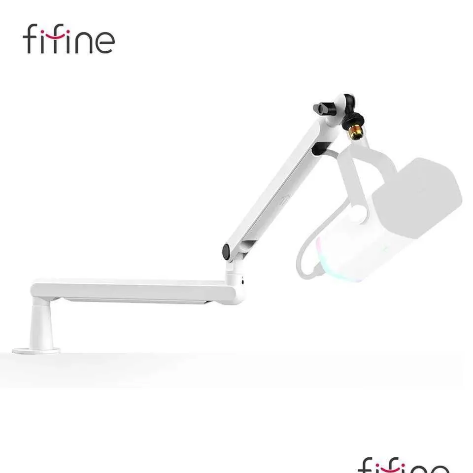 Fifine Low Profile Boom Arm Microphone Stand With Desktop Cable ...