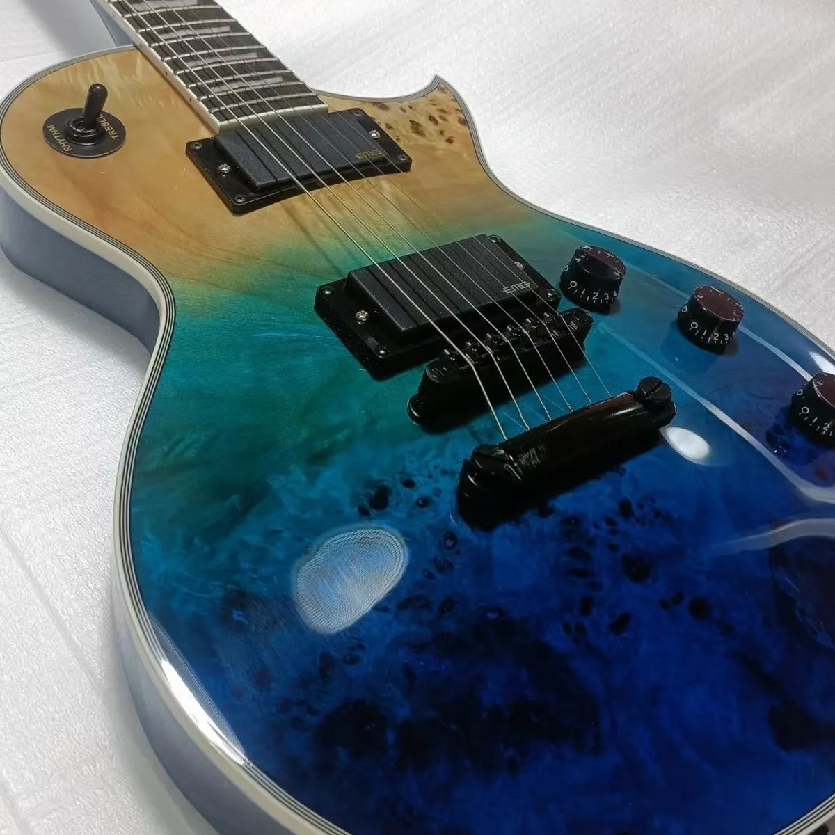 Custom Electric Guitars Black Peach Blossom Body With Mahogany ...