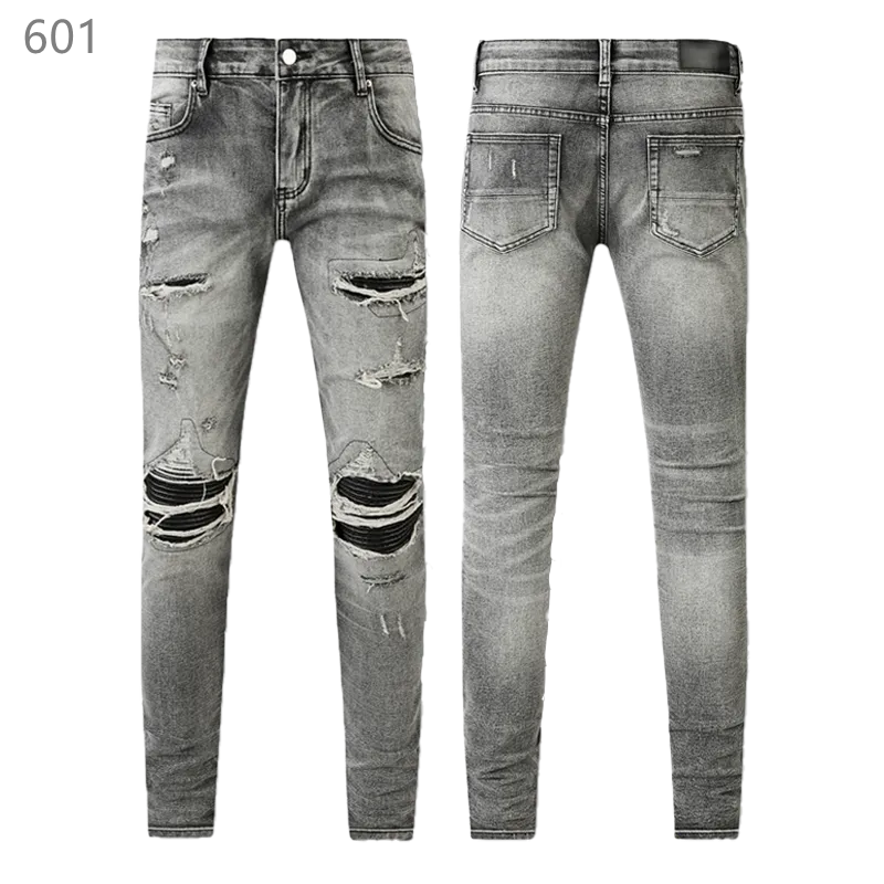 Men's Retro Streetwear Mens Distressed Jeans Distressed, Ripped, Slim ...