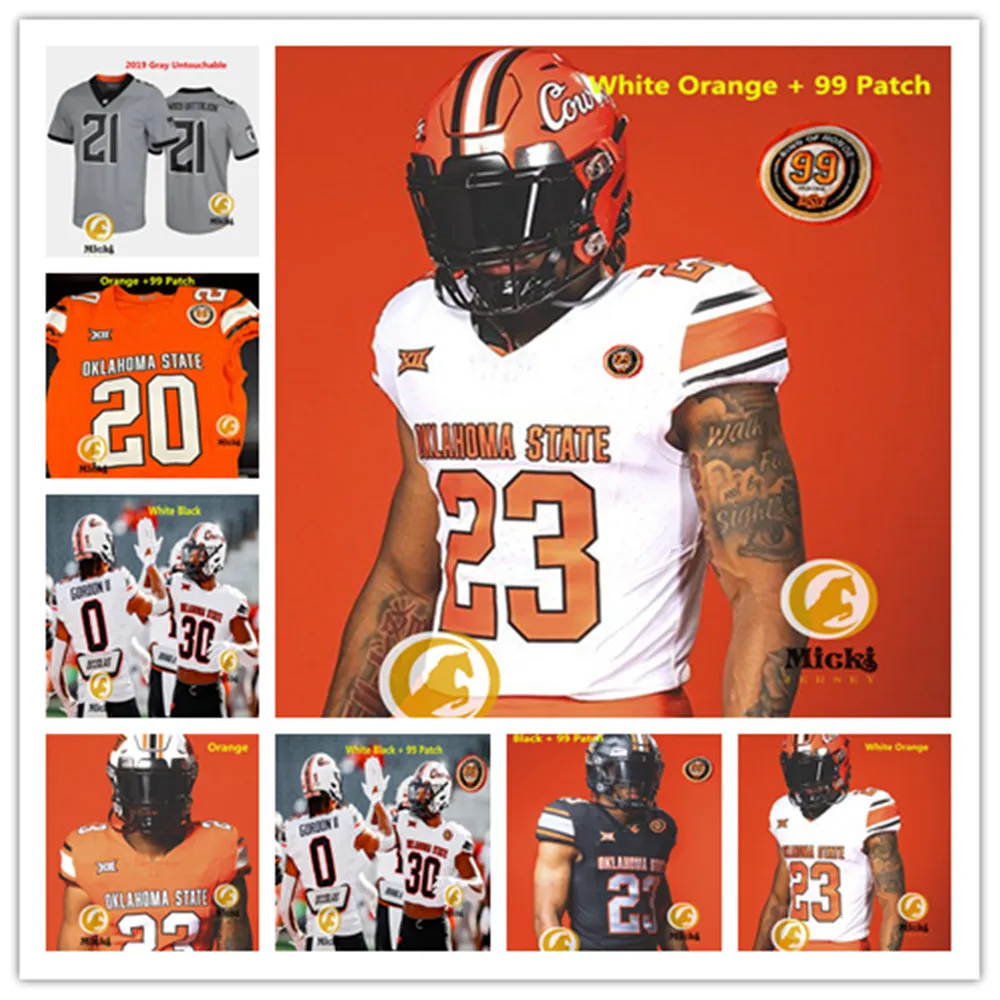Stitched Oklahoma State Cowboys American Football Tops Featuring J ...