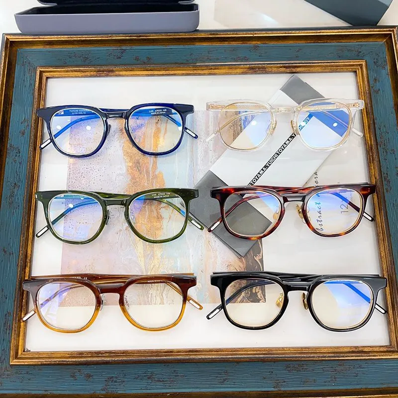 Retro Oval Full Frame Eyeglasses - Acetate, Anti-Blue Light Lens ...