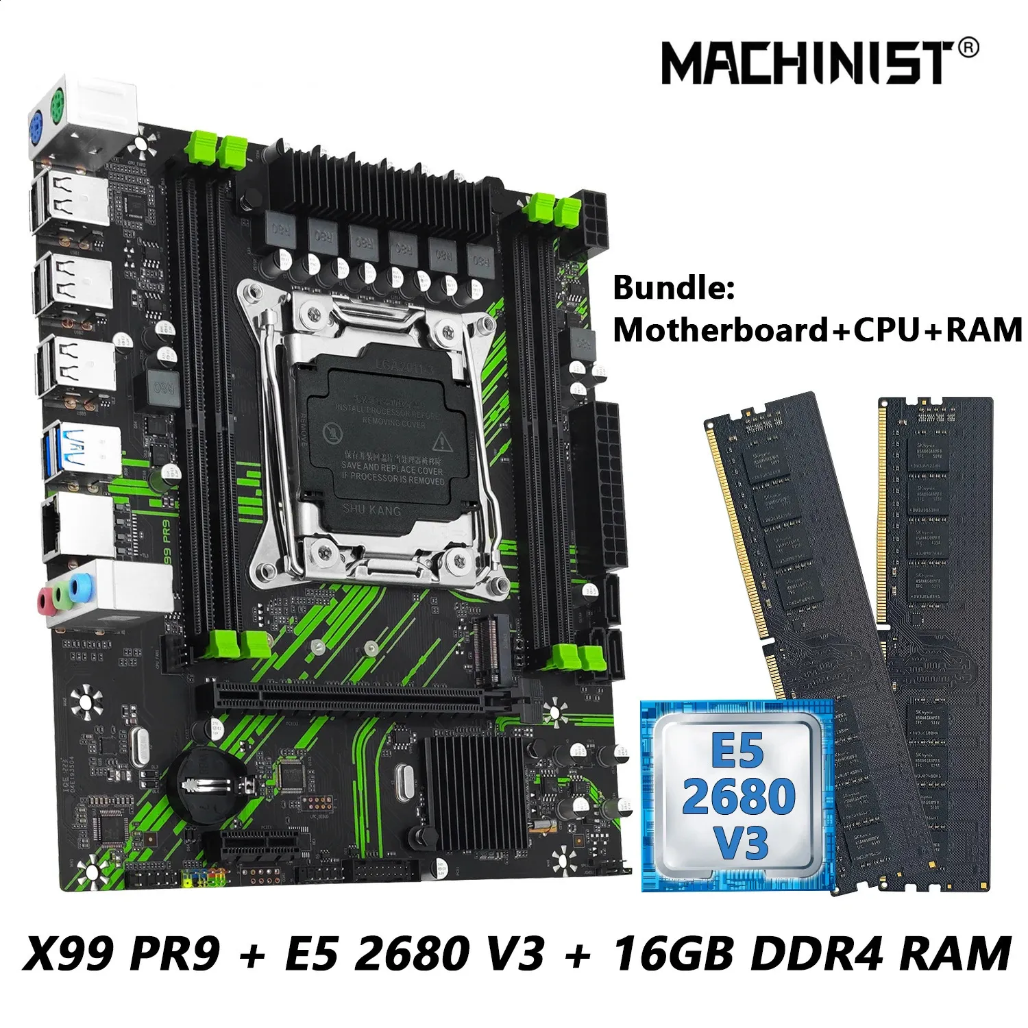 MACHINIST X99 Dtx Motherboard Kit With Intel Xeon E5 2680 V3 CPU, DDR4 ...