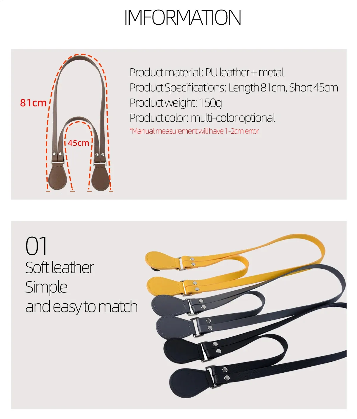 O-Bag Multifunctional Shoulder Strap - Leatherette Handbag Strap ...