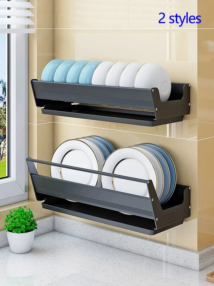 Stainless Steel Wall Mount Dish Drying Rack - Kitchen Organizer with ...