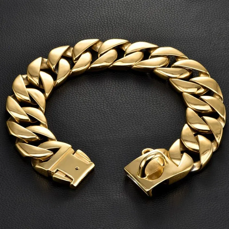 Gold Dog Chains: Heavy Duty Cuban Link Dog Collar, 18k Gold Plated ...