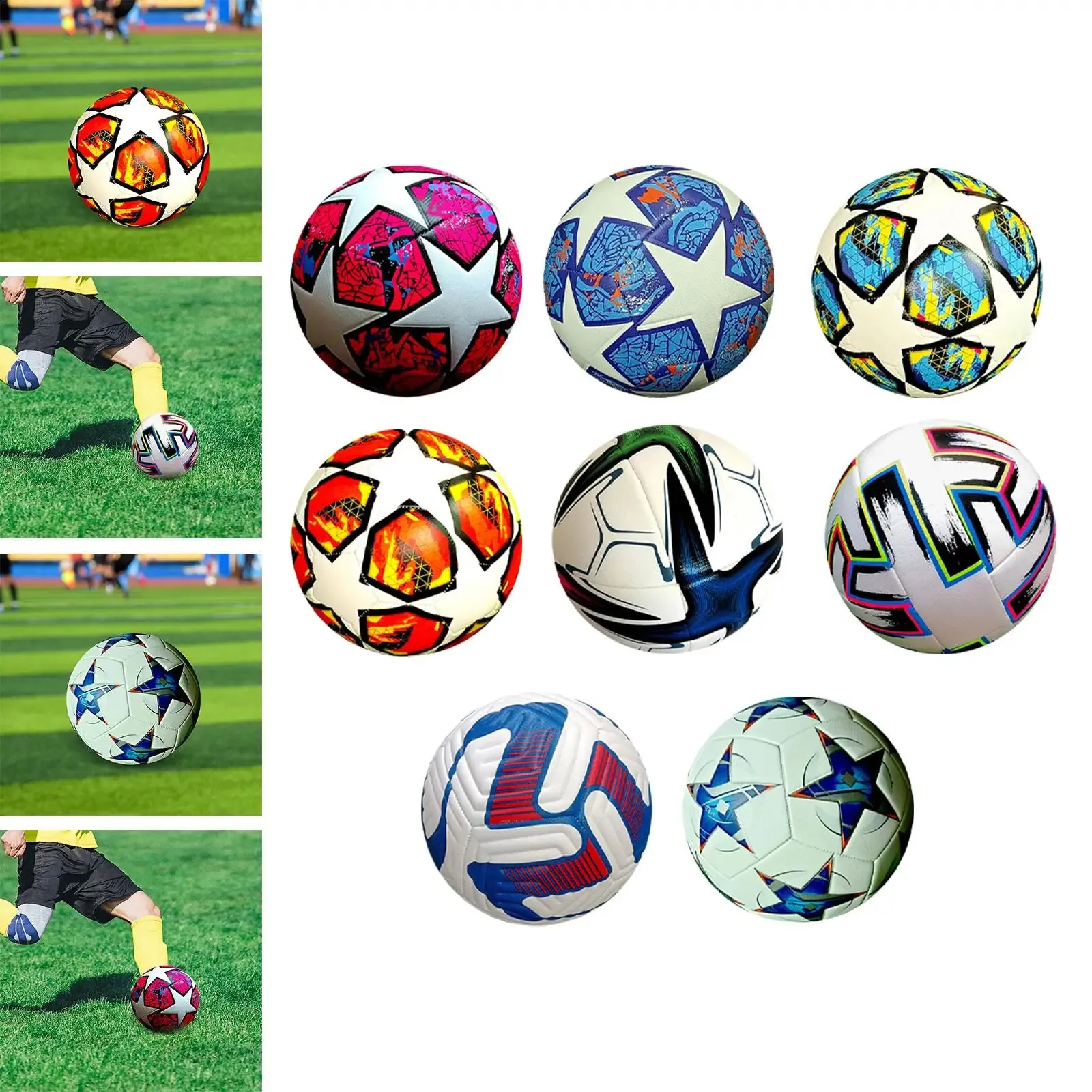Official Size 5 Soccer Ball - Creative Patterns, Durable PU Leather ...