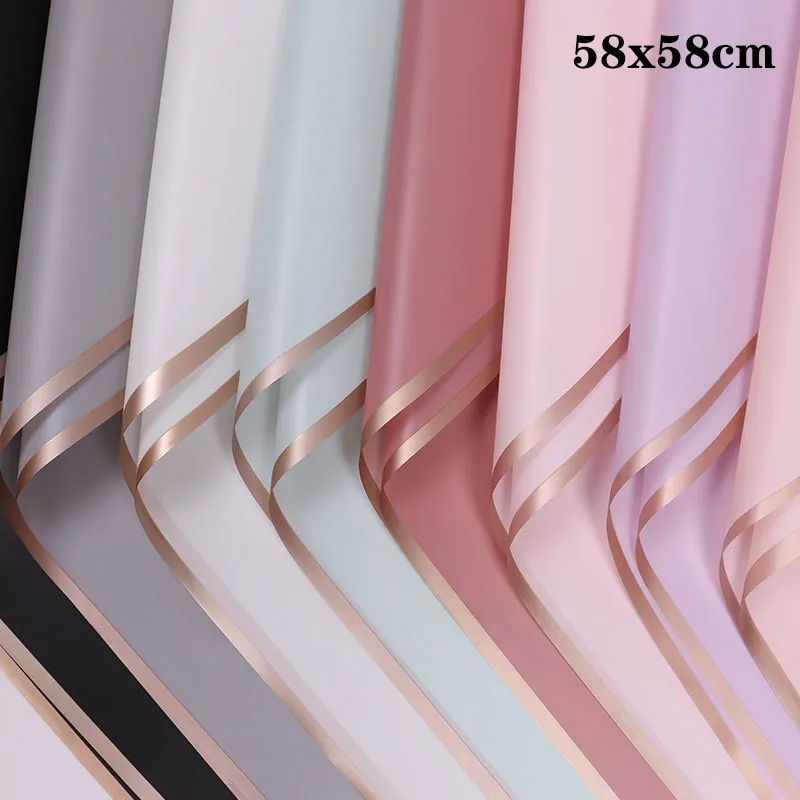 Waterproof Golden Border Flower Paper For Flower Bouquet Wrapping ...