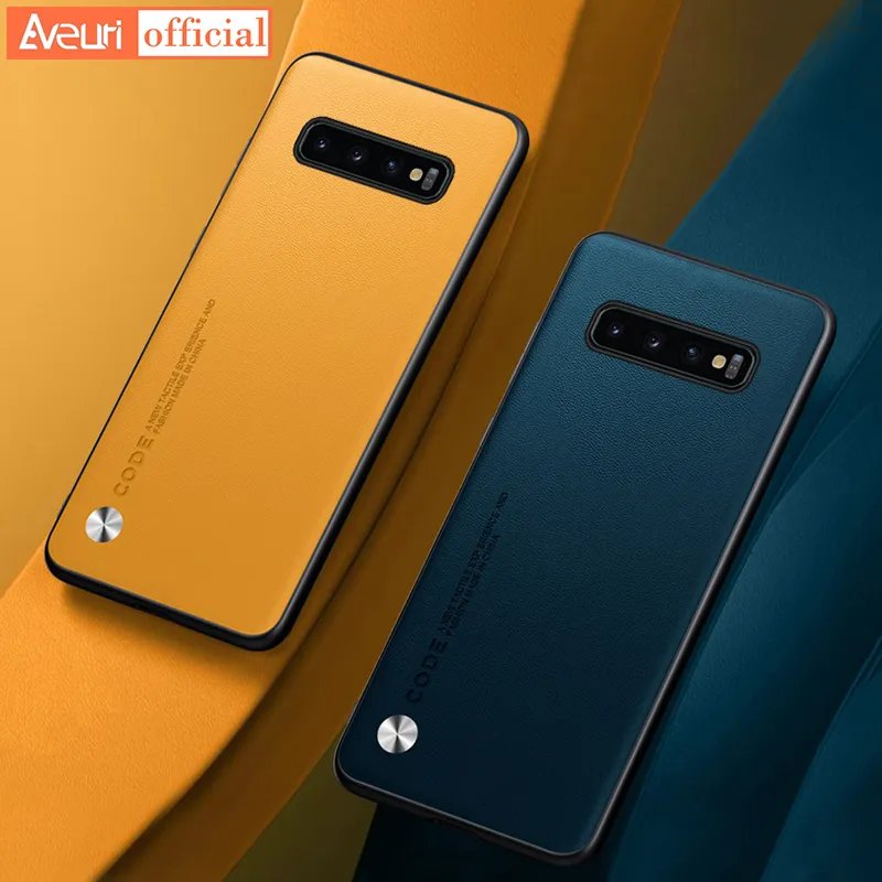 Premium PU Leather Phone Case for Galaxy S10 Plus & S10 5G - Matte ...