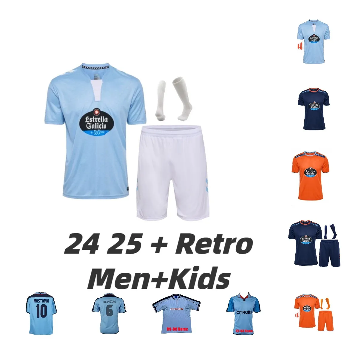 RC Celta De Vigo 2024 2025 Retro Berizzo Youth Soccer Uniform Kits For ...