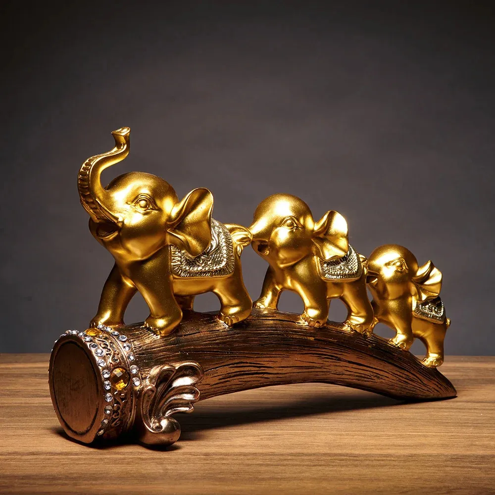 Chinese Feng Shui Elephant Statue - Ornamental Home Decor, Desk ...
