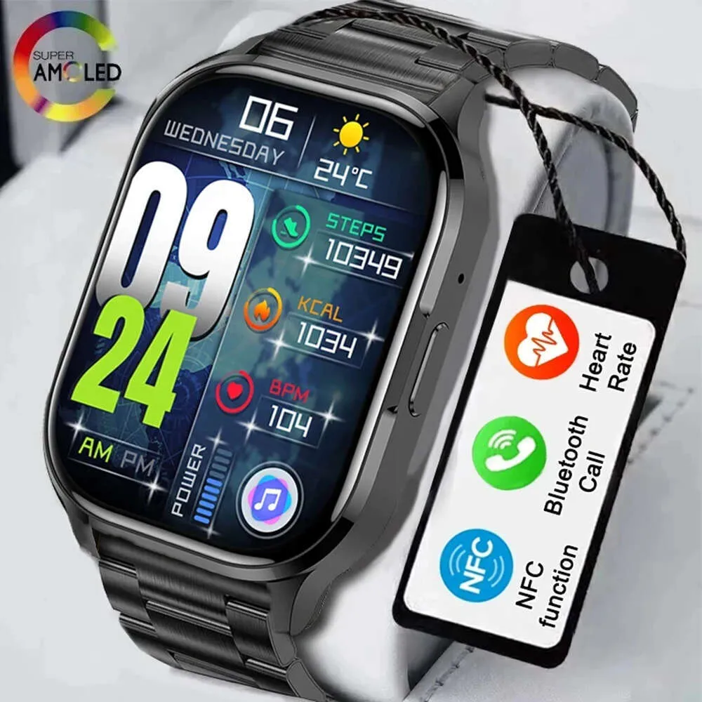 2.01 inch Men s and Women s Bluetooth Call Couple Smart Android Compatible Apple Fiess Sports Electronic Watch