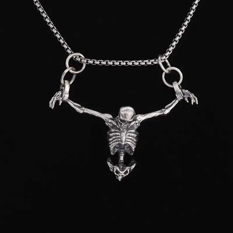 Vintage Skull Jewelry: Personalized Gothic Death Skull Pendant Necklace ...