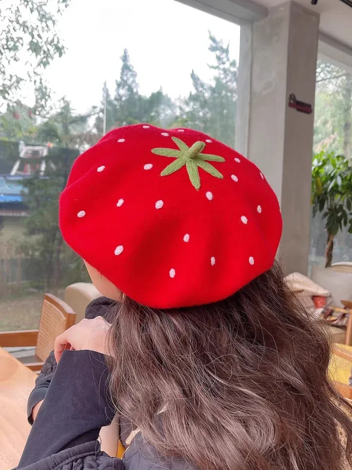 Handmade Wool Beret with Leaf Detail - Autumn & Winter Women's Hat ...