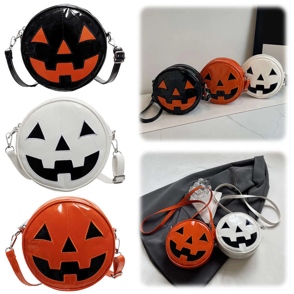 Halloween Pumpkin Handbag for Women Small Circular PU Crossbody Purse ...