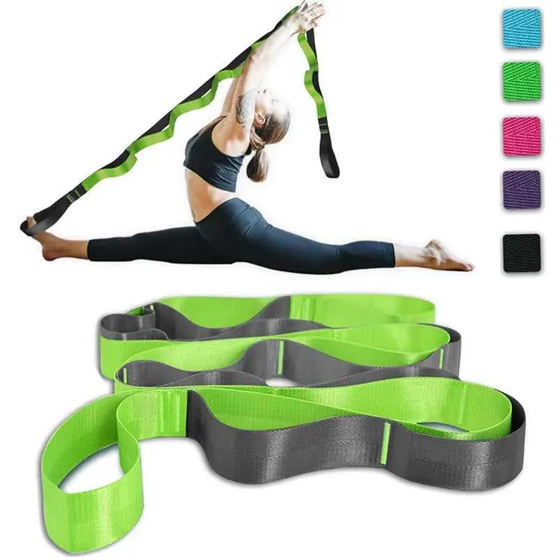 12-Segment Yoga Strap - Non-Elastic Pilates Stretch Belt for ...