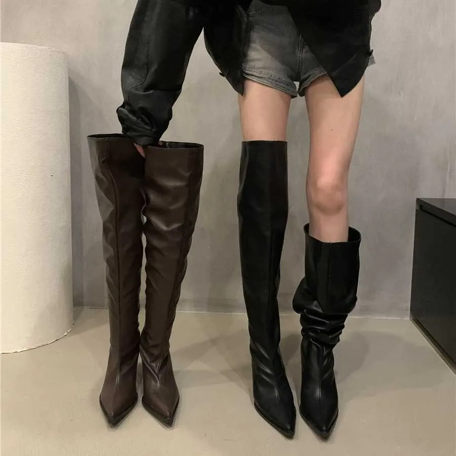 European High Pointed Black Stacking Isabel Marant Boots For Women ...