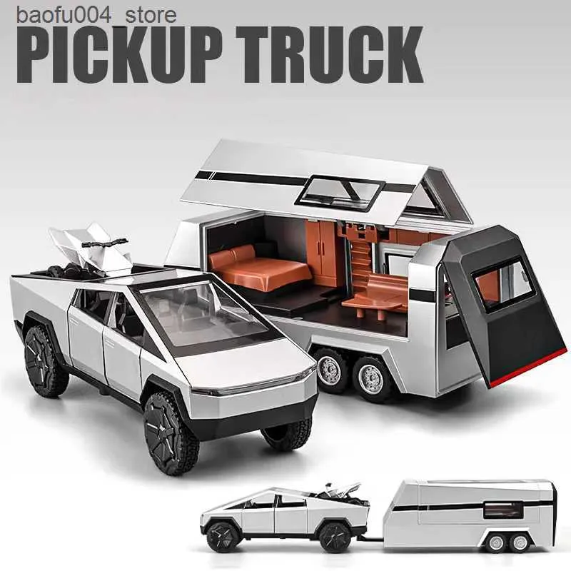1:32 Scale Cybertruck Model Y Trailer - Alloy Diecast Metal Toy Car ...