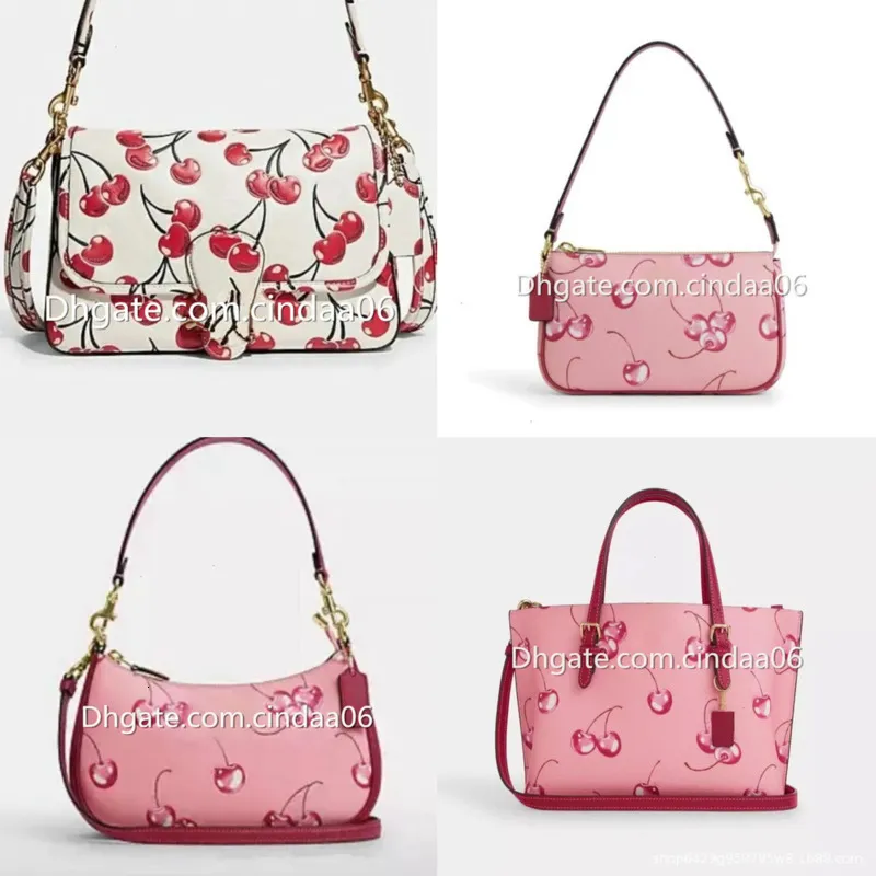 Cherry Print Shoulder Bag Fashionable Leather Crossbody Handbag For ...