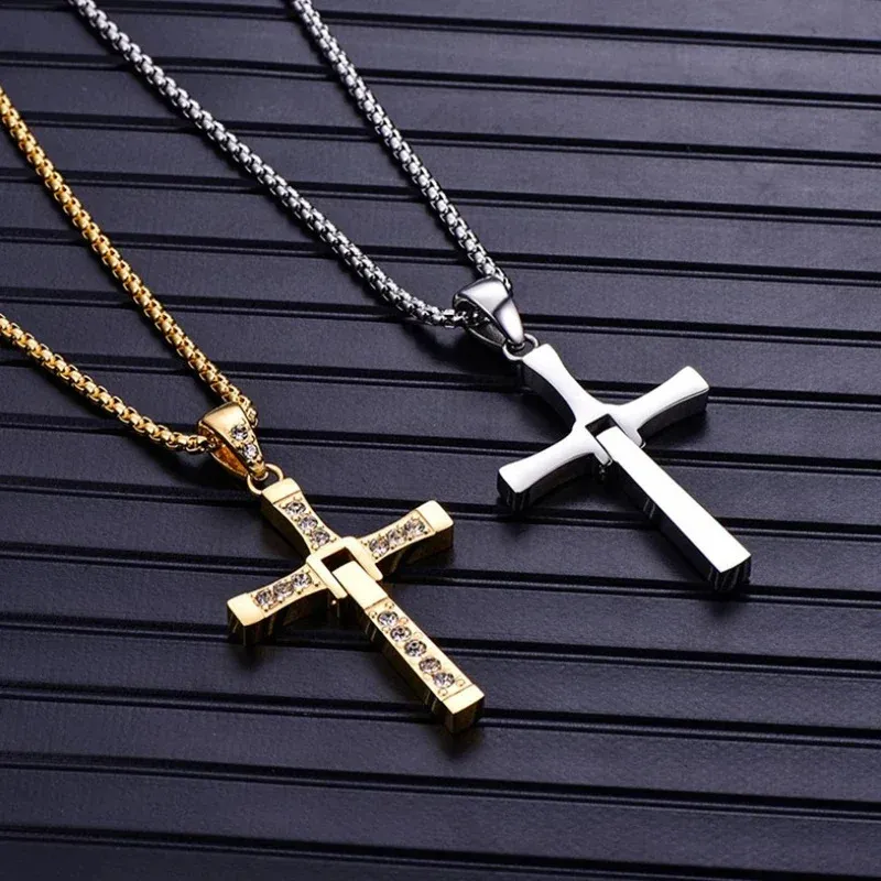 Fast And Furious Cross Necklace Dominic Toretto Cross Rhinestone ...
