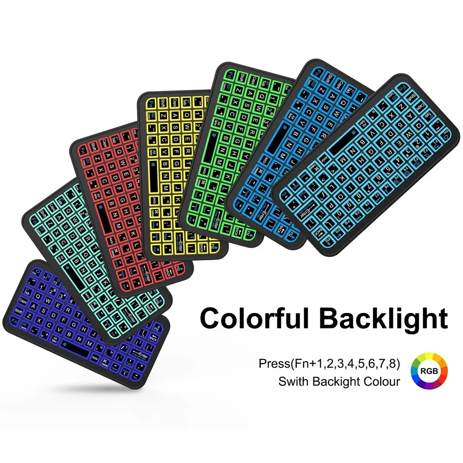 Mini Bluetooth Keyboard With Light Effect Portable Wireless Keyboard ...