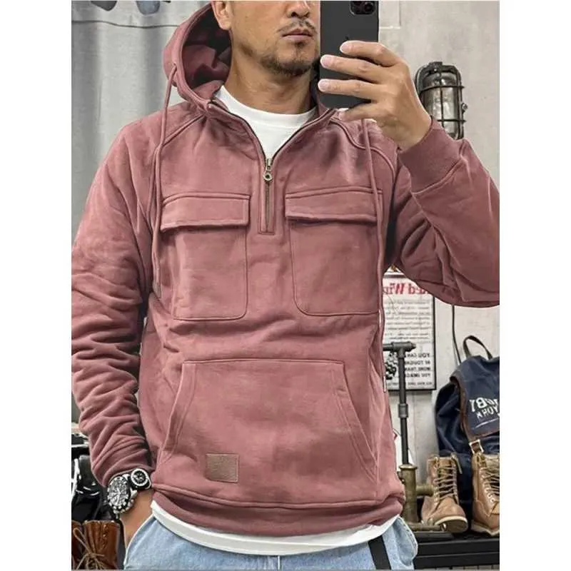 DHgate.com:Men's Tactical Fleece Hoodie - Half Zip, Warm, Multi-Pocket ...