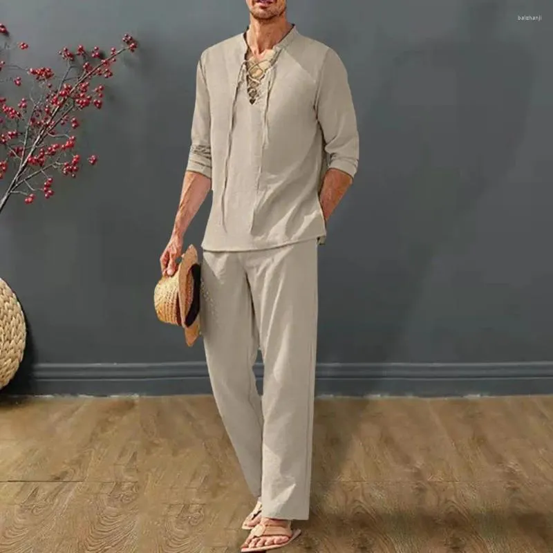 Men's Casual Tapered Tracksuits Men Set With Stand Collar, V Neck, And ...