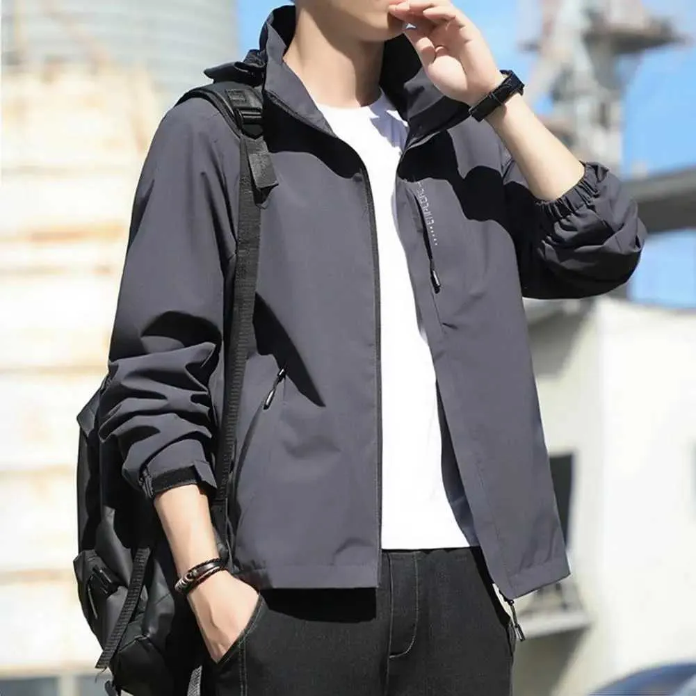 Men's Waterproof hiking wb hooded jacket with Inner Pocket - Ideal for ...