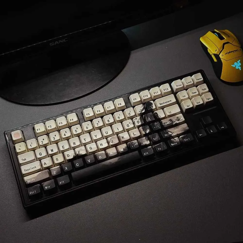 DHgate.com:130 Key PBT Gradient Keycaps - Samurai Theme MDA Profile for ...